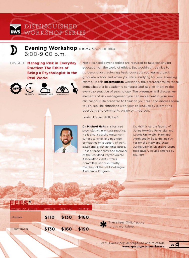 Michael Heitt invited to deliver the 6th annual Distinguished Workshop ...
